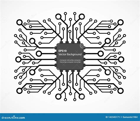 Electronic Chip Vector Illustration Stock Vector Illustration Of Concept Idea 142345171