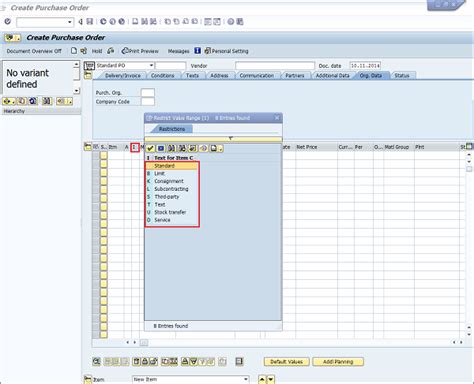 learn sap all modules create a purchase order po in sap mm me21n