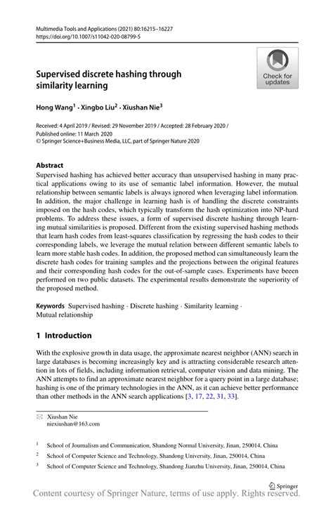 supervised discrete hashing through similarity learning request pdf