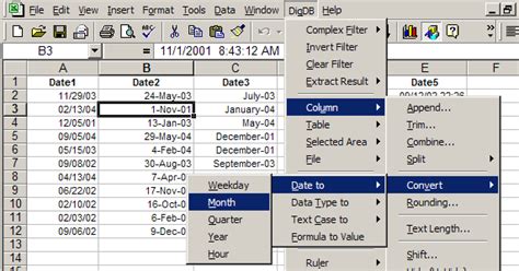 Convert Excel Dates To Weekday Year Month Quarter Hour Excel Tips Add Ins