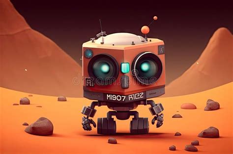 Cute Chibi Cartoon Robot Mars Kawaii Animation Martian Rover Bot