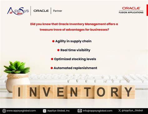 How Oracle Inventory Management Boosts Your Business Appsys Global Inc Posted On The Topic