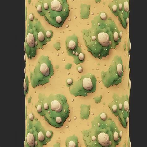 Handpainted Ground Of Rock And Grass Seamless Texture