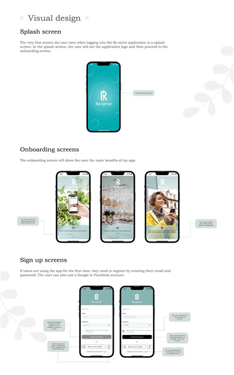 Ui Ux Design Of The Table Reservation App Behance Behance