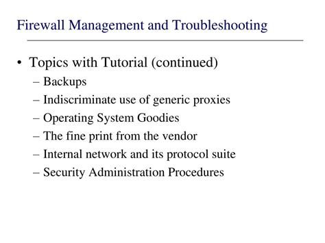 Ppt Firewall Management And Troubleshooting Powerpoint Presentation Free Download Id 4389248