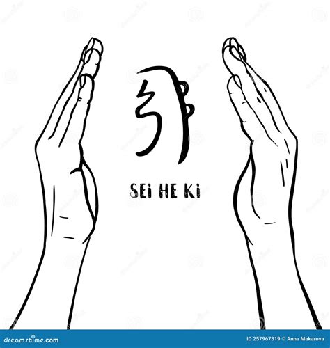 Reiki Symbol A Sacred Sign Sei He Ki A Hand Holds Reiki Sei He Ki Sign On White Background