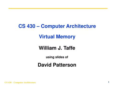 PPT CS Computer Architecture Virtual Memory PowerPoint Presentation ID