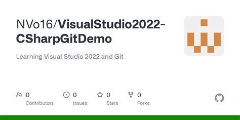 GitHub NVo16 VisualStudio2022 CSharpGitDemo Learning Visual Studio