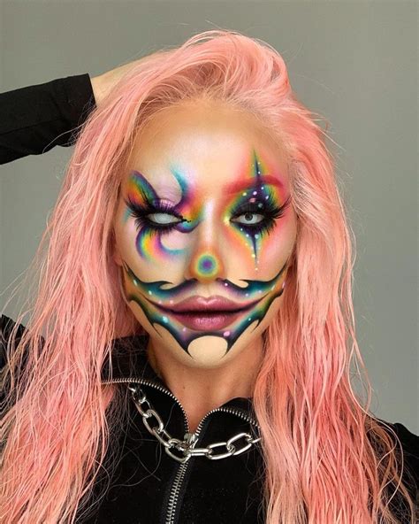 Crazy Clown Makeup Halloween Colorful Clown Makeup Halloween Rainbow