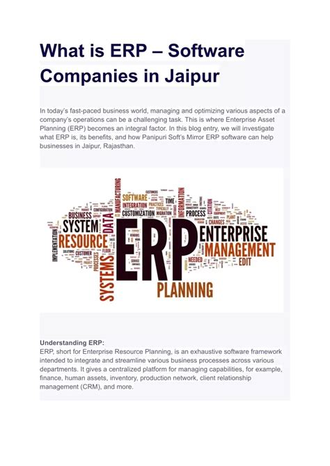 PPT What Is ERP Software Companies In Jaipur PowerPoint Presentation ID