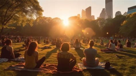 Premium Ai Image Group Yoga Classes Generative Ai