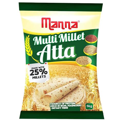 Buy Manna Multigrain Atta Multi Millet Atta 5kgs Diabetic Friendly Low Gi Wheat Flour With