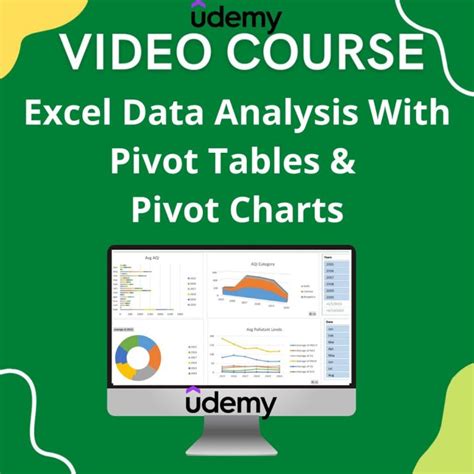 udemy 60 excel data analysis with pivot tables and pivot charts [video