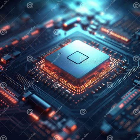 The Cpu Processor Chip On The Computer Motherboard Abstract Blue Technological Motherboard