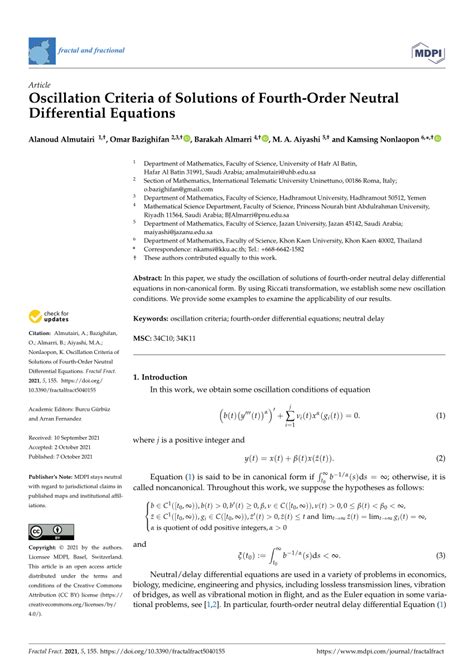 Pdf Oscillation Criteria Of Solutions Of Fourth Order Neutral Differential Equations