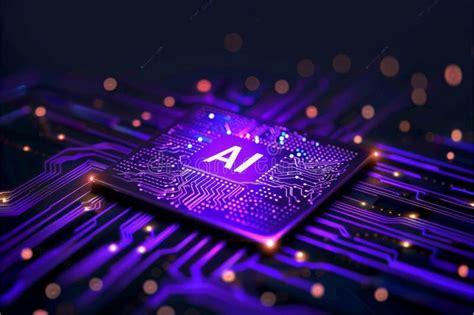 Ai Powered Microchip With Glowing Elements Symbolizing Advanced Technology Innovation And
