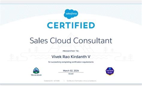 Vivek Rao Kirdanth V On Linkedin A Milestone 😊 Salesforce Certified Sales Cloud Consultant And