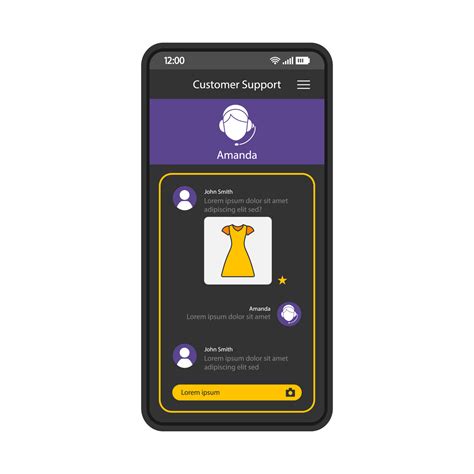 Customer Support Live Chat Smartphone Interface Vector Template Mobile