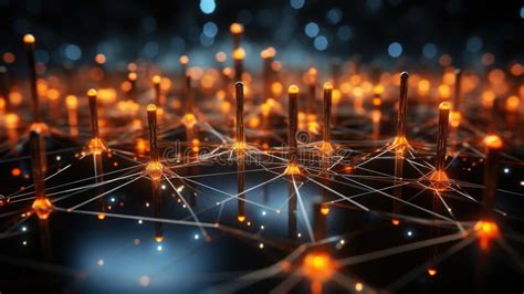 A Glowing Particle And Binary Wave Pattern On Selective Focused Background Stock Illustration