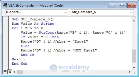 How To Use Vba Strcomp Function In Excel Common Examples Exceldemy