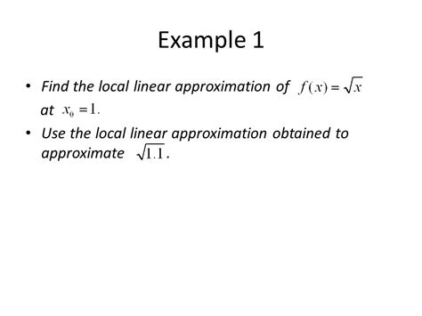 Local Linear Approximation Objective To Estimate Values Using A Local Linear Approximation