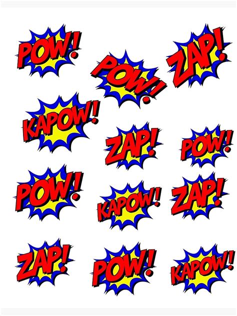 Comic Speech Bubble Collage Pow Kapow Zap Art Board Print For Sale By