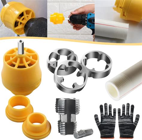 MUOYID PVC Thread Maker Tool For Electric Drill PVC Pipe Threader Set NPT Versatile