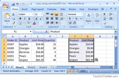 Ms Excel 2007 Copy A Range Ms Excel 2007 Copy A Range