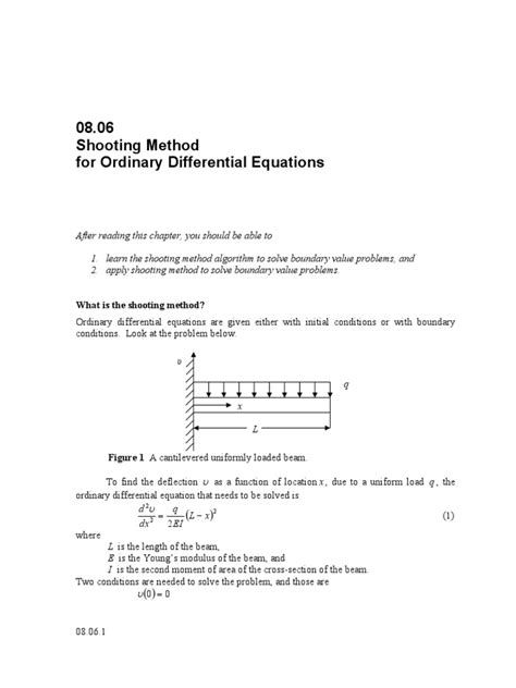 0806 Shooting Method For Ordinary Differential Equations Pdf