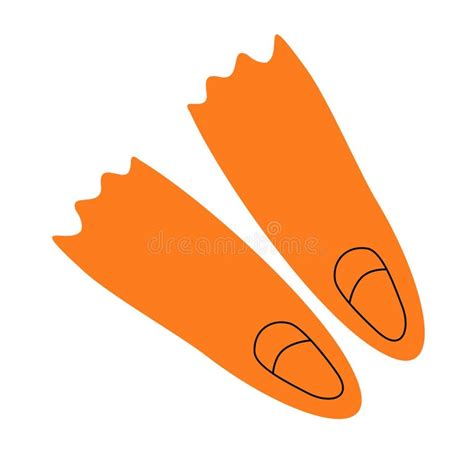 Flippers Diving Equipment Snorkeling Mask Scuba Diver Tools Isolated