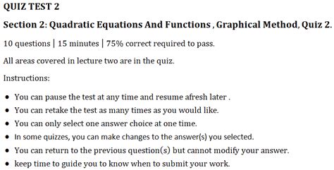 Quadratic Equations And Functions Grapical Method Quiz 2 Mazananews