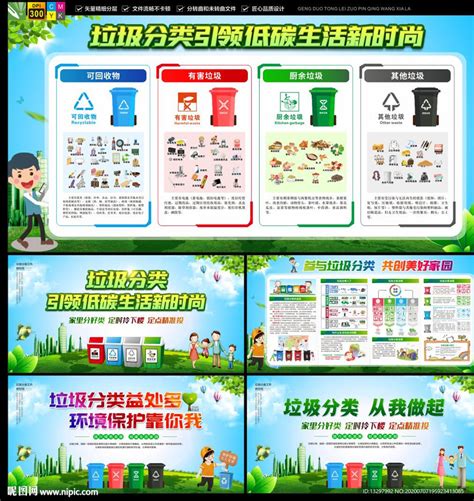 垃圾分类宣传栏设计图 展板模板 广告设计 设计图库 昵图网