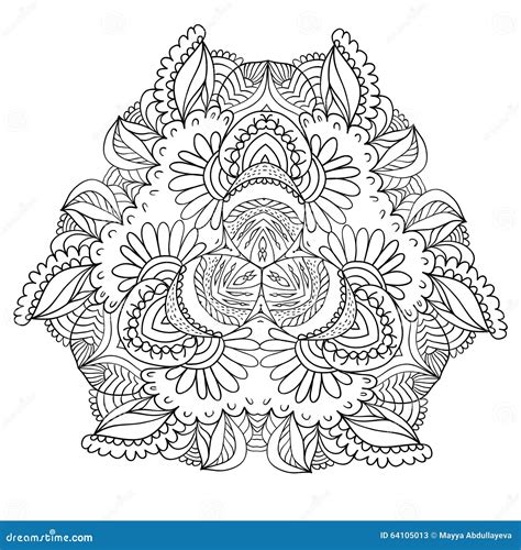 Zentangle Flower Pattern Freehand Vector Illustration