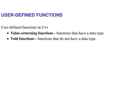 PPT CHAPTER USER DEFINED FUNCTIONS I PowerPoint Presentation Free Download ID