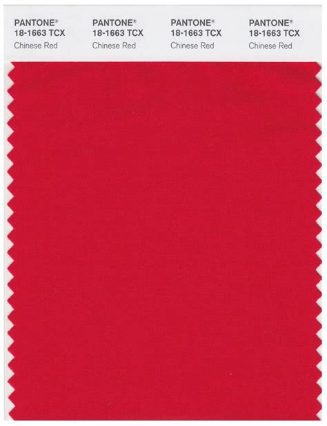 Pantone Smart 18 1663 Tcx Color Swatch Card Chinese Red Magazine