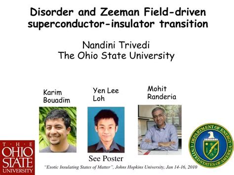Ppt Disorder And Zeeman Field Driven Superconductor Insulator Transition Powerpoint