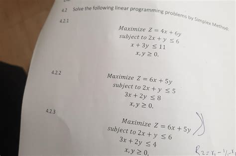 Solved 42 Solve The Following Linear Programming Problems