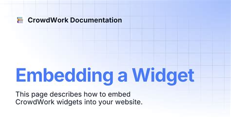 Embedding A Widget Crowdwork Documentation