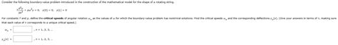 Solved Consider The Following Boundary Value Problem