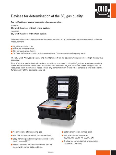 Sf6 Multi Analyser 3 038 R Gb Pdf Celsius Gases