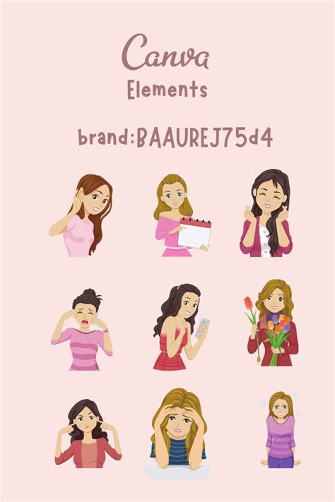 Canva Elements Keyword Lady Emotions Canvas Learning Canvas Drawings Canvas