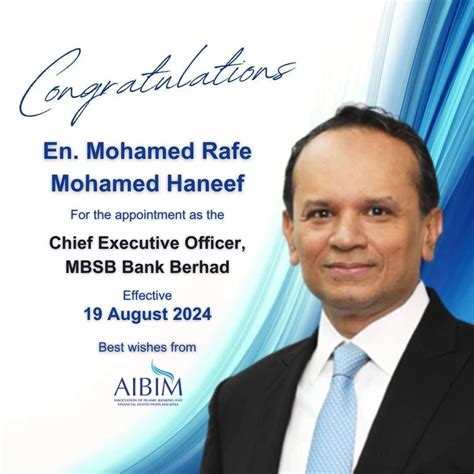 Congratulations Encik Mohamed Rafe Haneef Welcome Back To The