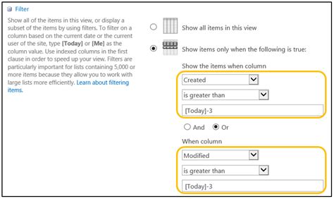 Creating A Dynamic [today] Filtered View In Sharepoint To Show Recent Stuff Donnas