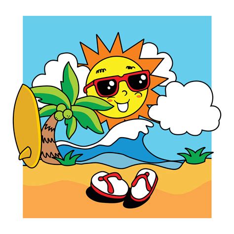 Summer Cartoon Illustration In Vector Style Vector Art At Vecteezy