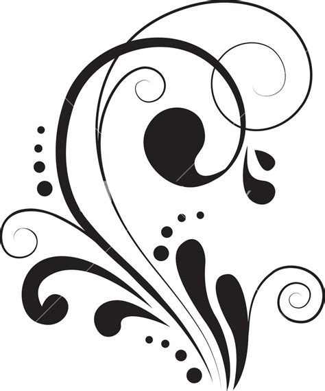 Curl Floral Vector Element Stock Image