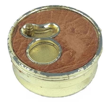 Vintage Powder Perfume Smelling Salts Box Sliding Door Metal And Faux