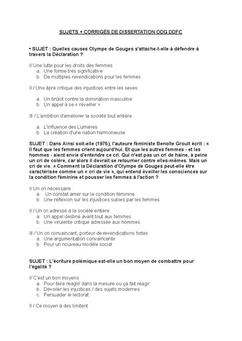 Analyse Linéaire Préambule Olympe De Gouges Ll1 Ddfc Préambule