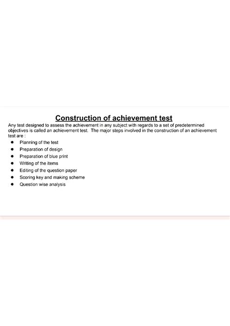 Achievement Test Construction Bachlor Of Physical Education Studocu