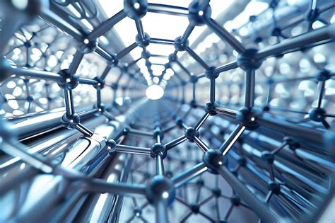 Abstract Molecular Structure A 3d Rendering Of A Complex Network Of Atoms And Bonds Premium Ai