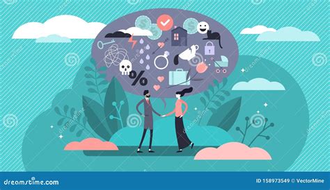 Relationship Vector Illustration Flat Tiny Various Feelings Person Concept Stock Vector